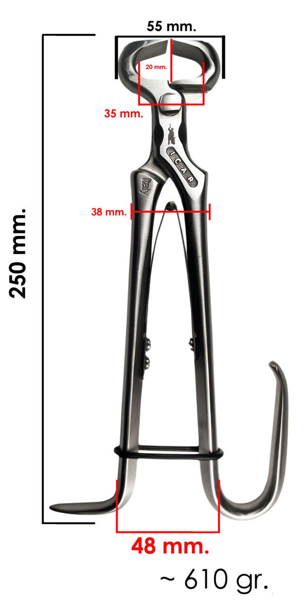 ICAR 10" One Hand Foal Nippers (Premium Italian) - Canadian Forge & Farrier